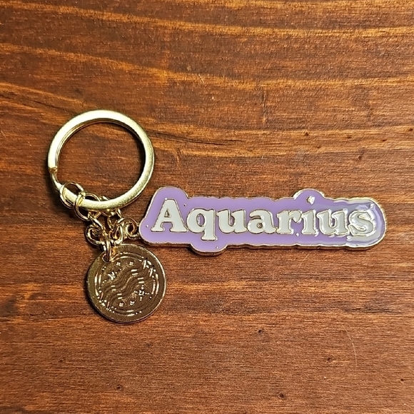 Aquarius | Accessories | Aquarius Keychain With Gold Charm | Poshmark